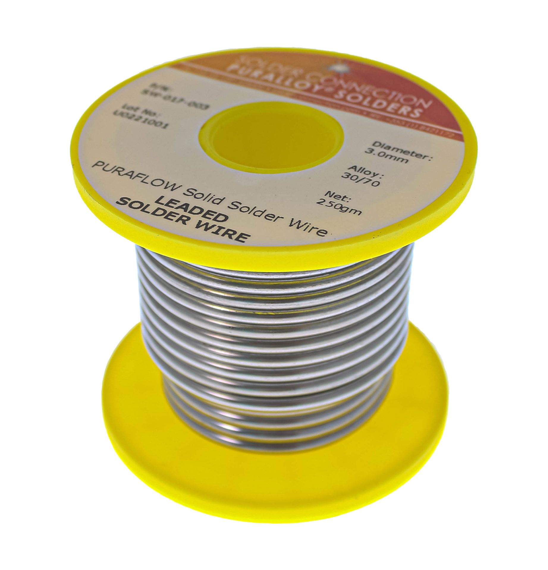 PURAFLOW SN30 PB70 3.0MM SOLID SOLDER WIRE 250GM - Solders & Fluxes
