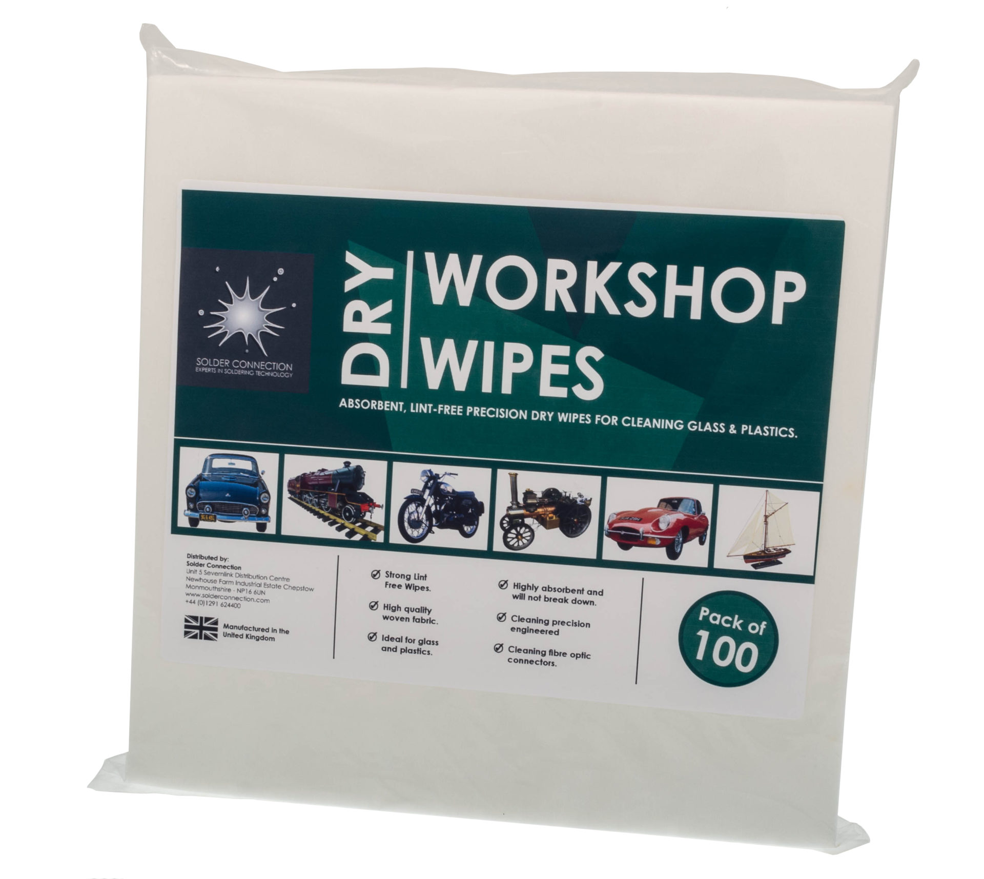 SOLDER CONNECTION DRY WORKSHOP WIPE PK100 - Solders & Fluxes